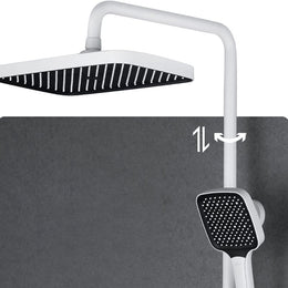 White Shower Set Digital Display Piano Keys Storage Shower Set Bathroom ...