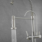 Modern Spring Spout Kitchen Faucet 2-Handle Bar Faucet with 2-Dispenser ...