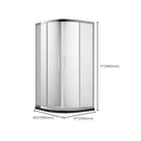 Rounded Shower Enclosure Double Sliding Corner Shower Enclosure - Clearhalo