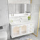 Glam Sink Vanity Single White Rectangular Ceramic Top Bathroom Vanity ...