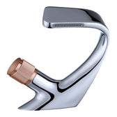 Modern Sink Faucet Brass Waterfall Spout Knob Handle Bathroom Faucet ...