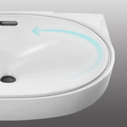 Oval Bathroom Sink Modern Style Overflow Hole Design Ceramic Bathroom ...