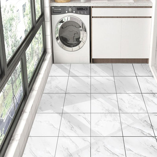 Peel & Stick Vinyl Flooring Smooth Vinyl Flooring with Marble Look ...