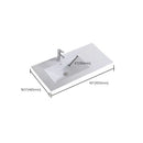 Modern Drop-in Bathroom Sink Rectangular Porcelain with Overflow Vessel ...