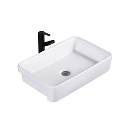 Modern Semi-Recessed Vessel Porcelain with Overflow And Drain Assembly ...