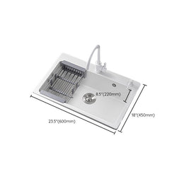 Quartz Kitchen Sink Single Basin Kitchen Sink with Faucet Included ...