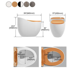 Concealed Tank Toilet Modern Siphon Jet One-Piece Toilet with Slow ...
