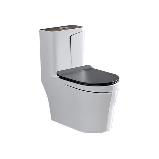 Skirted Traditional Flush Toilet Floor Mount One-Piece Toilet with Slow ...