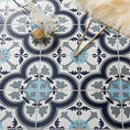 Blue Vintage Pattern Wall Tiles Natural Stone Rectangular Tiles - Clearhalo