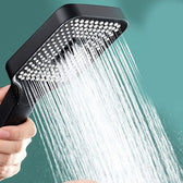 Modern Rectangular Hand Shower in Black 3 Sprays Wall-Mount Hand Shower ...