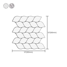 Gray Tone Kitchen Backsplash Tile Leaf Pattern Peel and Stick ...