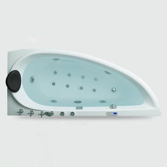 Free Form Bathroom Soaking Bathtub Back to Wall with Drain Tub - Clearhalo