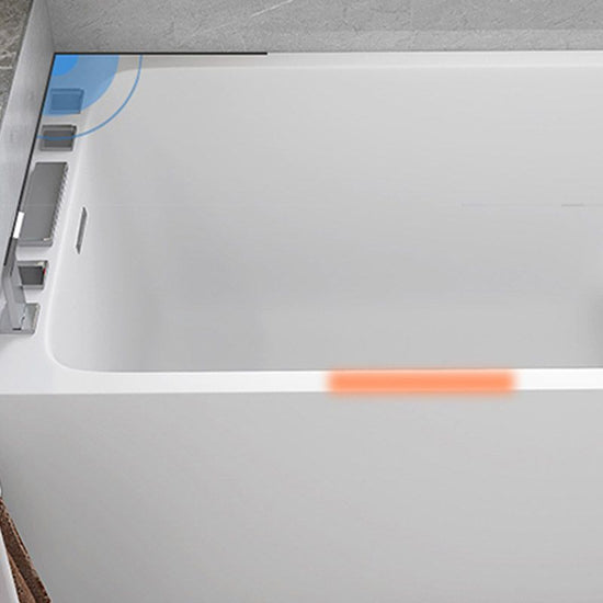 Modern White Acrylic Rectangle Bathtub Back to Wall with Drain Bath Tub ...
