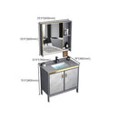Metal Frame Vanity Grey Single Sink Rectangular Freestanding Mirror ...
