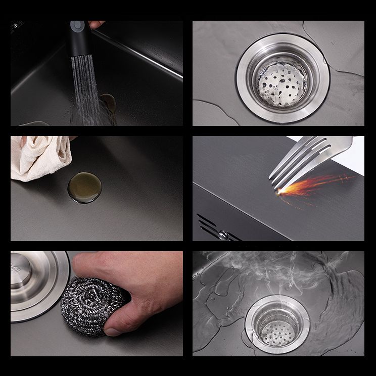 Modern Style Kitchen Sink Overflow Hole Design Stainless Steel Kitchen ...