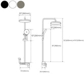 Brass Circular Shower Combo Wall Mounted Shower Set with 2 Shower Heads ...