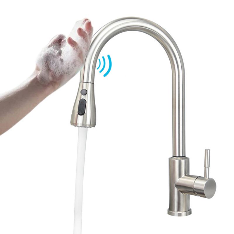 Modern Kitchen Sink Faucet Swivel Spout High Arch Touch Sensor with ...