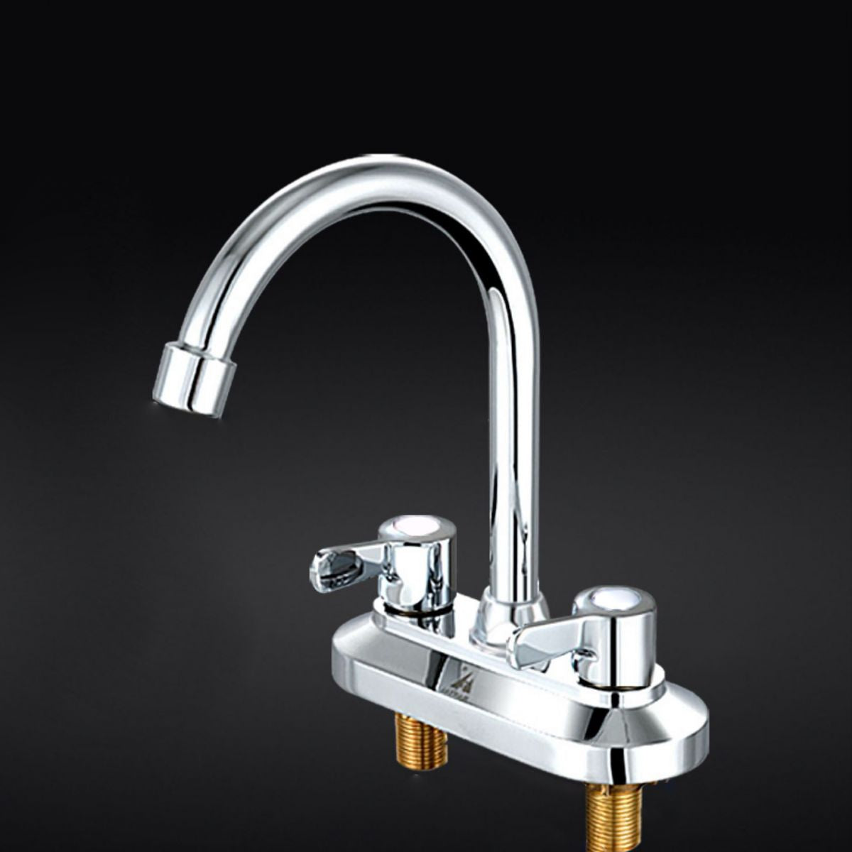 Contemporary Knob Handle Faucet Swivel Spout Bathroom Faucet - Clearhalo