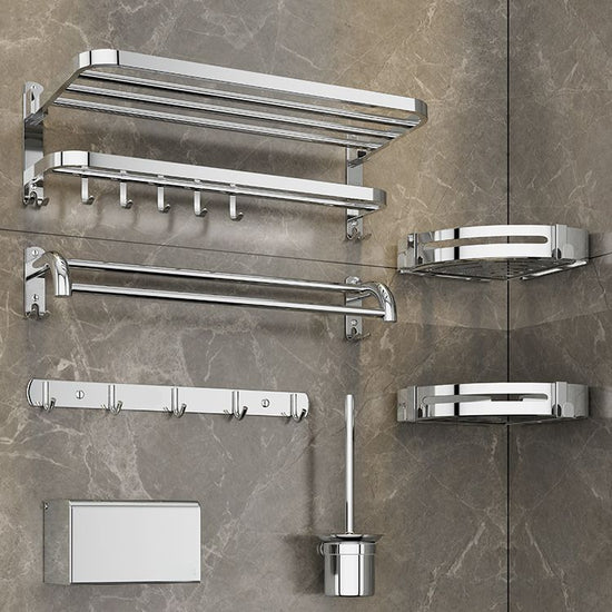 Contemporary Bath Hardware Set in Stainless Steel Chrome Robe Hooks ...