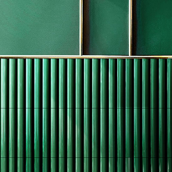 Unpatterned Rectangular Wall Tiles Stone Green Monochrome Tiles - Clearhalo