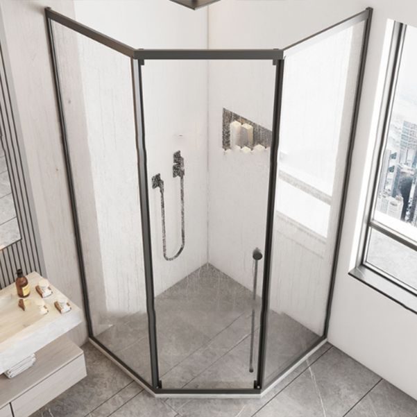 Diamond Folding Shower Screen, Full Frame Single Sliding Shower Door - Clearhalo