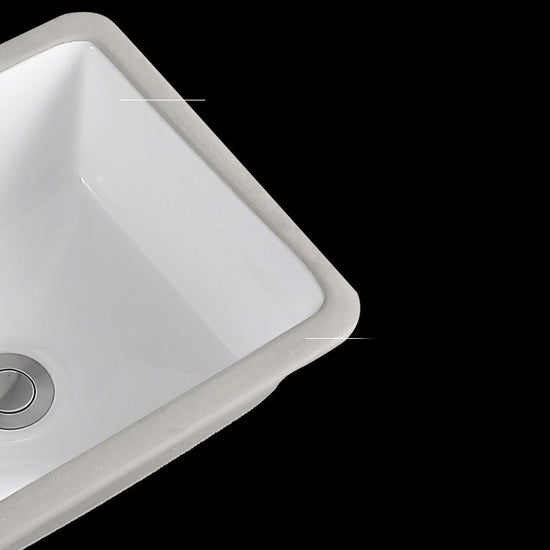 Undermount Bathroom Sink Square Overflow Drain Assemble Sink with ...