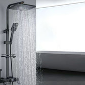 Square Metal Shower System Volume Control Dual Shower Head Shower ...