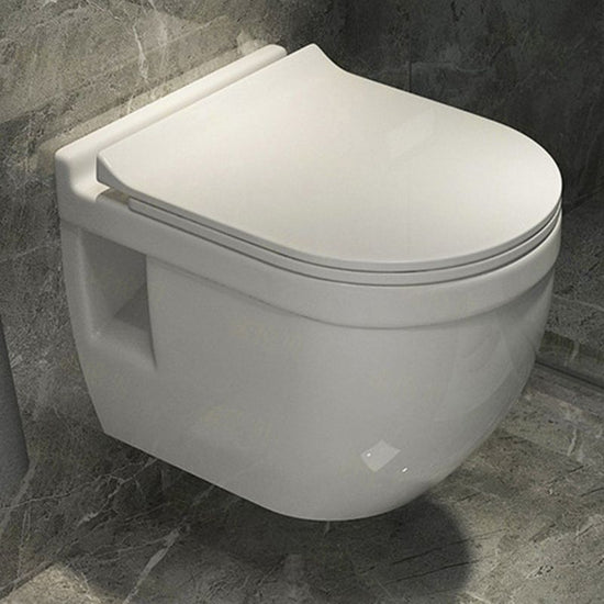 Modern White Ceramic Flush Toilet Wall Mount Urine Toilet with Seat for ...