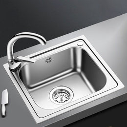 Single Bowl Kitchen Sink Stainless Steel Rectangle Sink with Drain ...