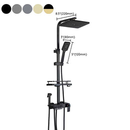 Square Metal Shower System Volume Control Dual Shower Head Shower ...