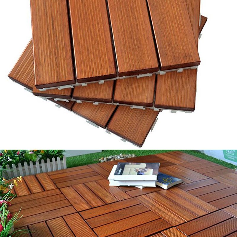 Modern Side Trim Piece Solid Wood Click-Locking Wood Tile Set for Patio ...