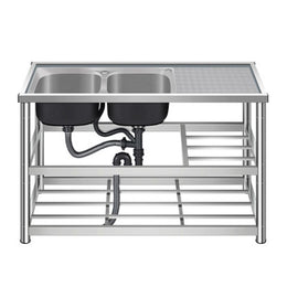 Modern Workstation Ledge Stainless Steel with Accessories and Faucet ...