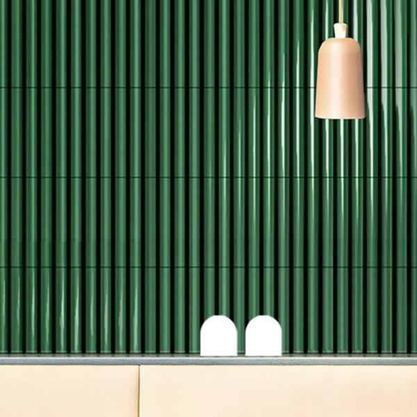 Unpatterned Rectangular Wall Tiles Stone Green Monochrome Tiles - Clearhalo