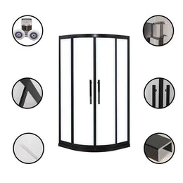 Stainless Steel Shower Enclosure Neo-Round Shower Enclosure on Corner ...