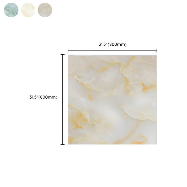Square Floor Tile Straight Edge Polished Marbling Singular Tile - Clearhalo