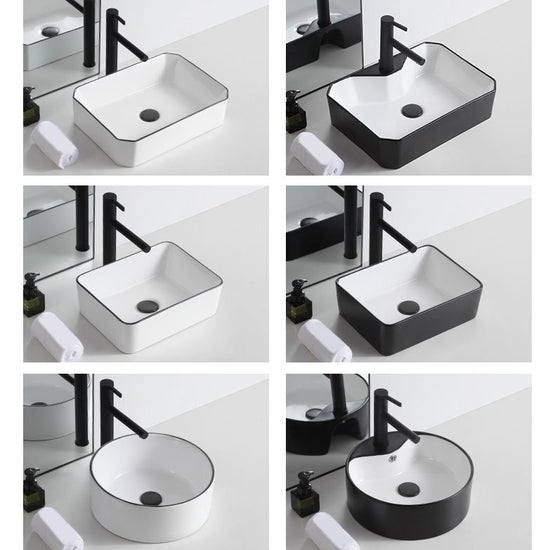 Modern Trough Bathroom Sink White and Black Trough Bathroom Sink ...