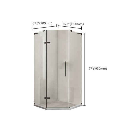 Black Scratch Resistant Shower Bath Door Semi Frameless Shower Doors ...