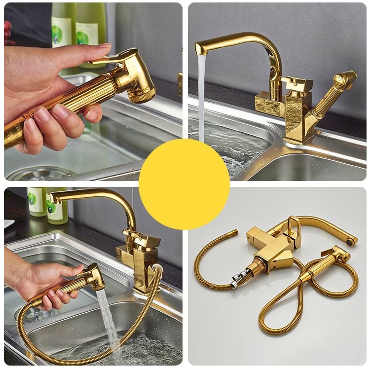 Retangle Drop-in Sink Stainless Steel Single Bowl Golden Kitchen Sink ...