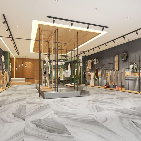 Square Ceramic Matte Straight Edge Singular Tile Fabric Look Shower ...