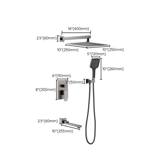 Modern Shower Combo Brass Adjustable Shower Head Temperature Control ...