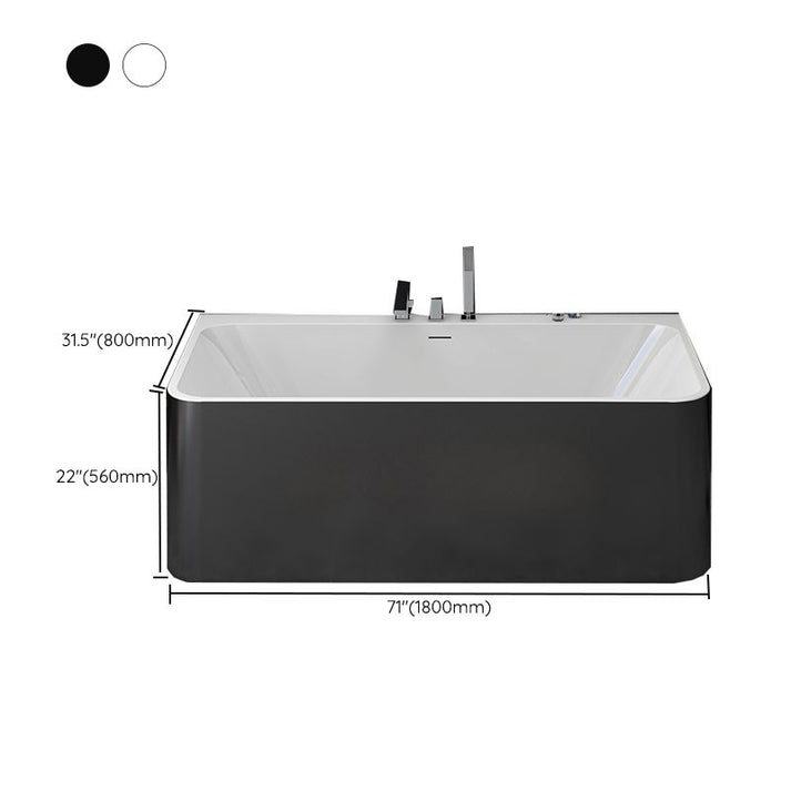 Modern Style Stone Soaking Bathtub Rectangle Back to Wall Bathtub ...