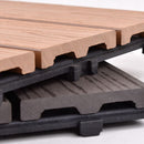Contemporary Square Wood Tile Wire Brushed Brown Engineered Wood for ...