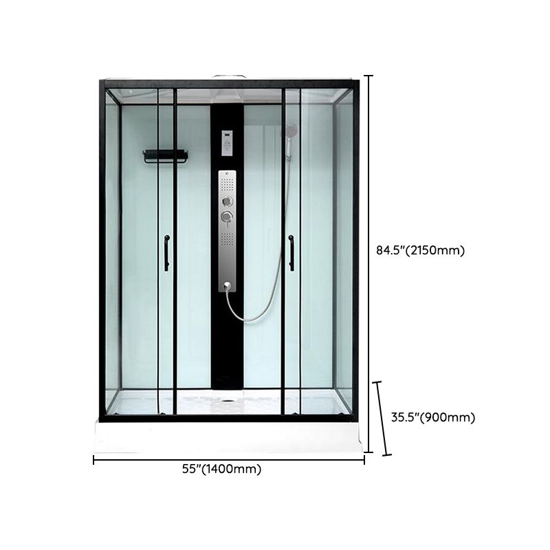 Framed Single Sliding Shower Stall Rectangle Frosted Shower Stall ...