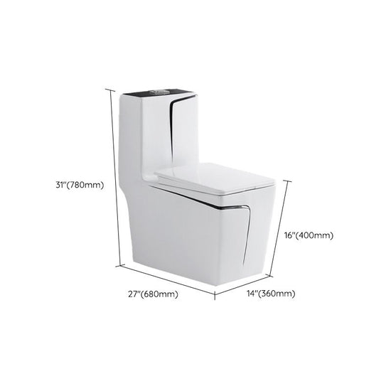 Skirted Toilet Traditional Floor Mount One-Piece Toilet with Slow Close ...