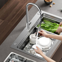 Modern Style Kitchen Sink Drop-In Stainless Steel Noise-cancelling ...