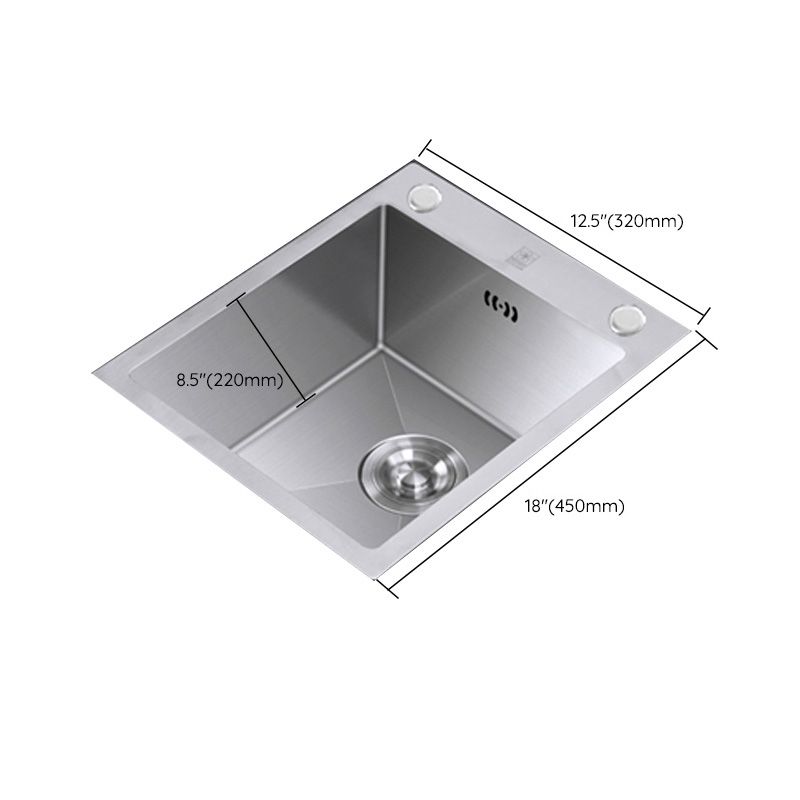 Modern Style Kitchen Sink Stainless Steel Drop-In Kitchen Sink - Clearhalo