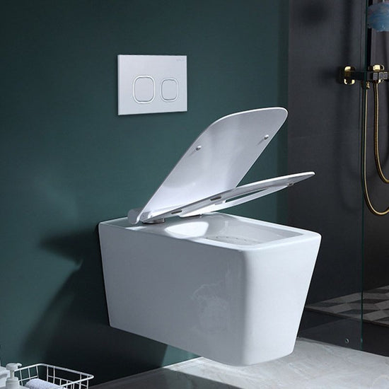 Modern Concealed Tank Toilet Skirted Ceramic Wall Hung Flush Toilet ...