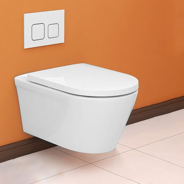 Modern Siphon Jet Toilet Bowl Wall Mount Flush Toilet with Seat for ...