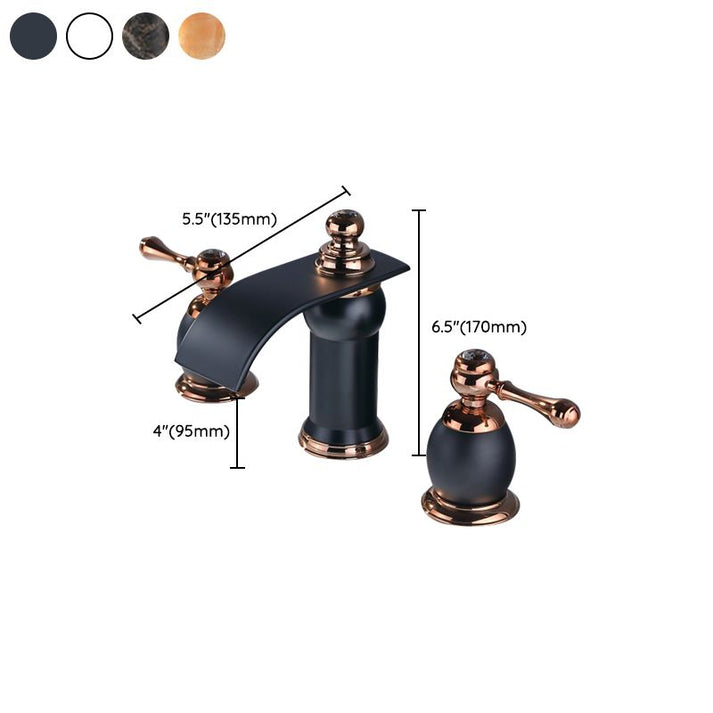 Traditional Faucet Deck Mounted Bathroom Faucet with Double Handle ...