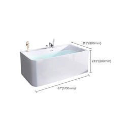 Modern Acrylic Rectangle Bathtub Soaking Back to Wall Bathtub with ...